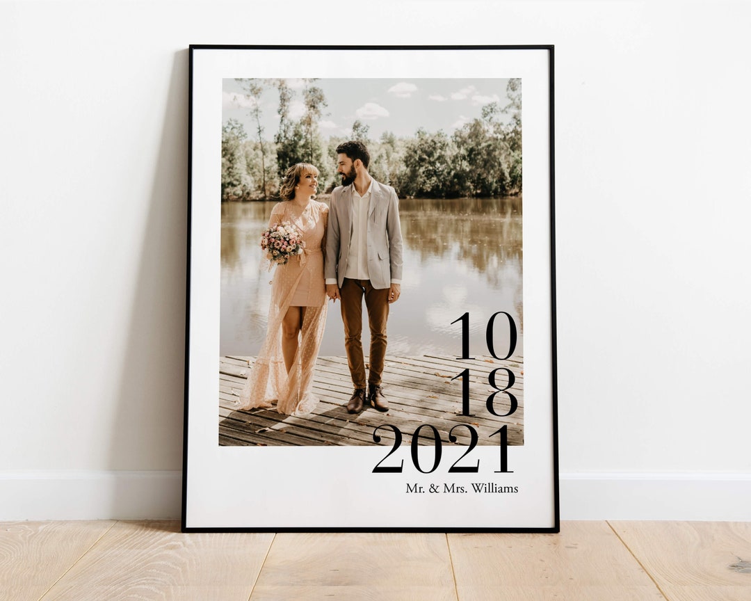 Personalized Wedding Date With Photo / Custom Wedding Print / Wedding ...