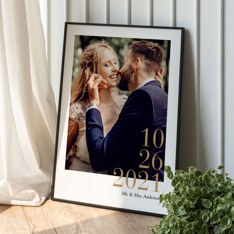 Personalized Wedding Date With Photo / Custom Wedding Print / - Etsy