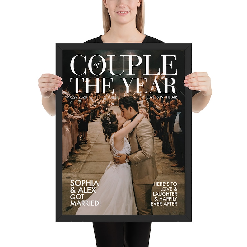 Custom Magazine Cover Gift / Couple of the Year Magazine Cover Art ...