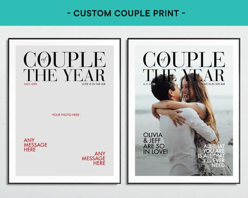 Custom Couple of the Year Magazine Cover Custom Magazine - Etsy