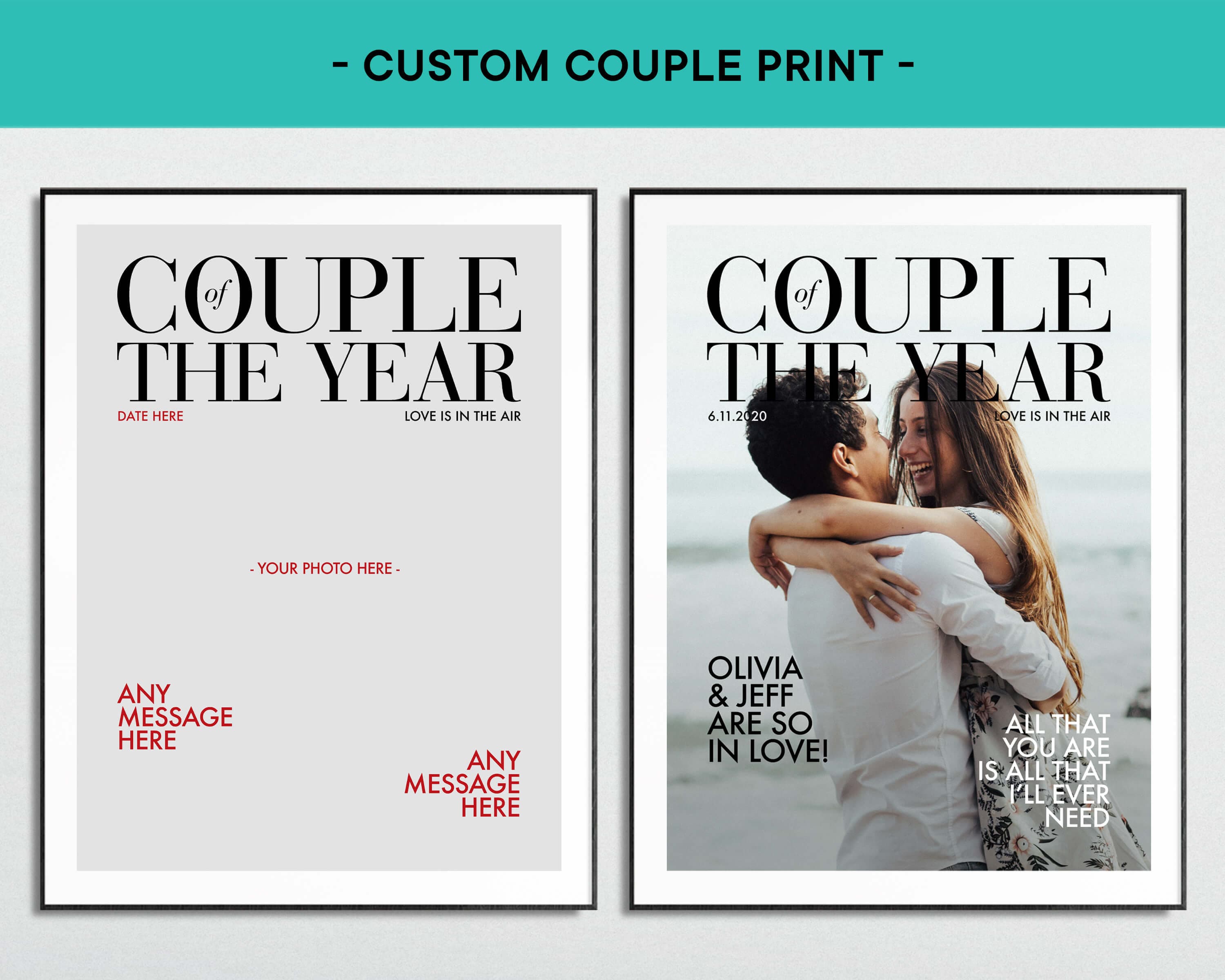 Custom Couple of the Year Magazine Cover - Custom Magazine Cover for ...