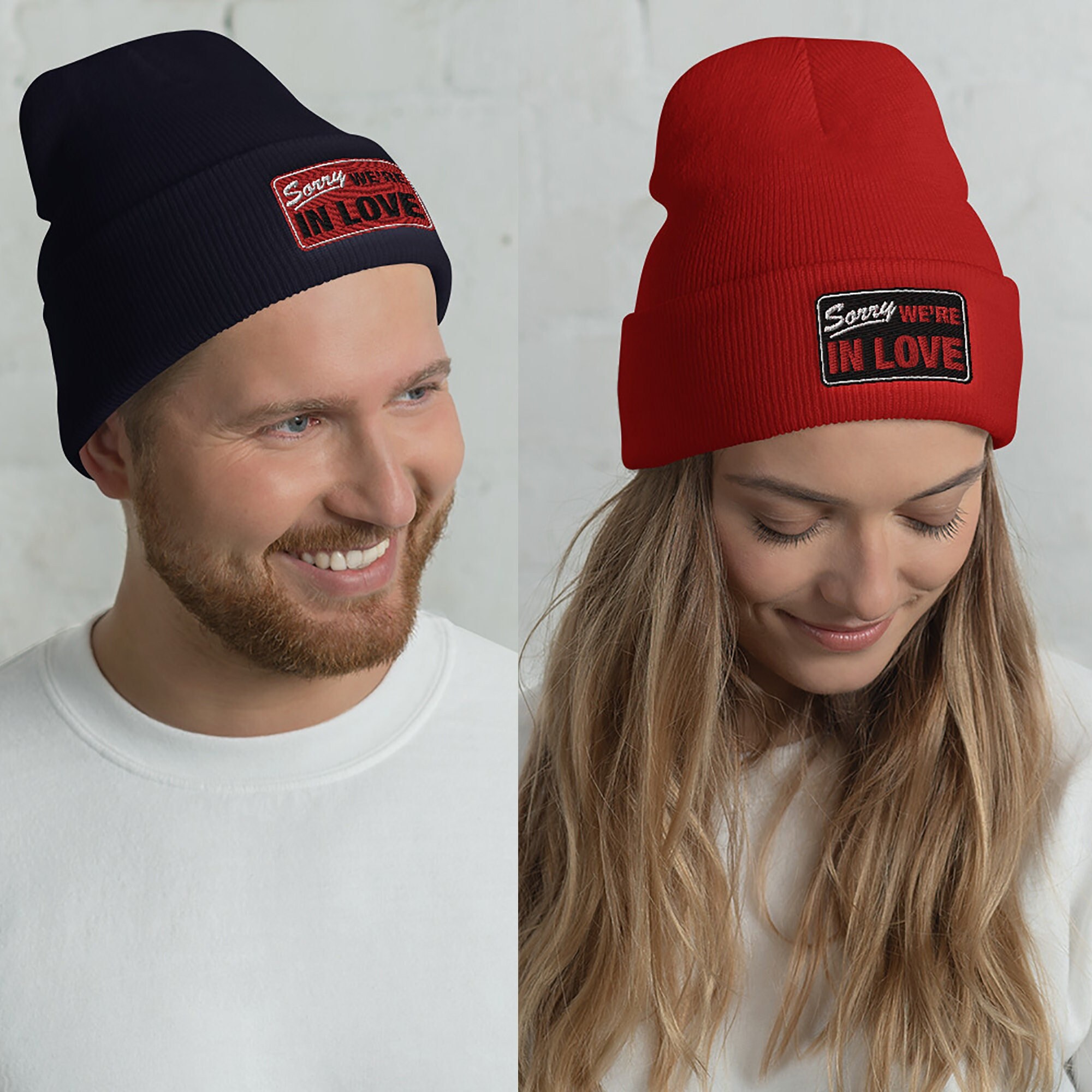 Couple Beanies / Matching Couple Hats / Boyfriend Girlfriend Gifts ...