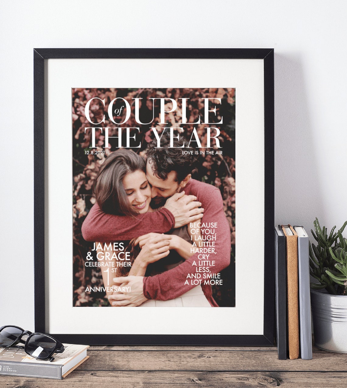 Custom Couple of the Year Magazine Cover / One Year - Etsy