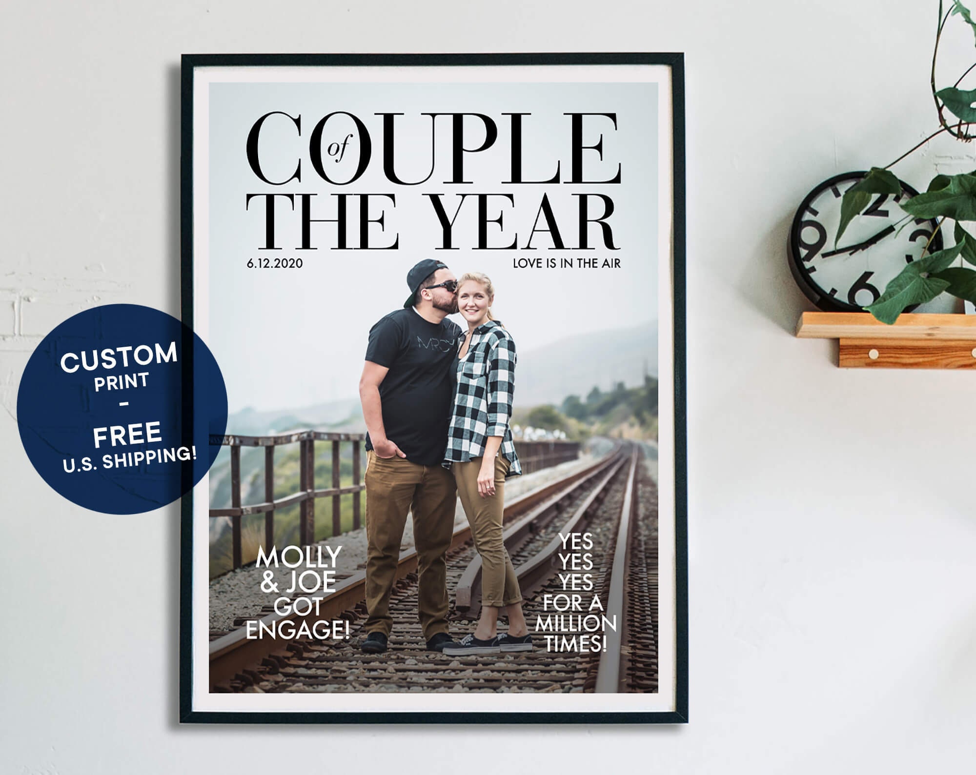 Custom Magazine Cover Gift / Couple of the Year Magazine Cover Art ...