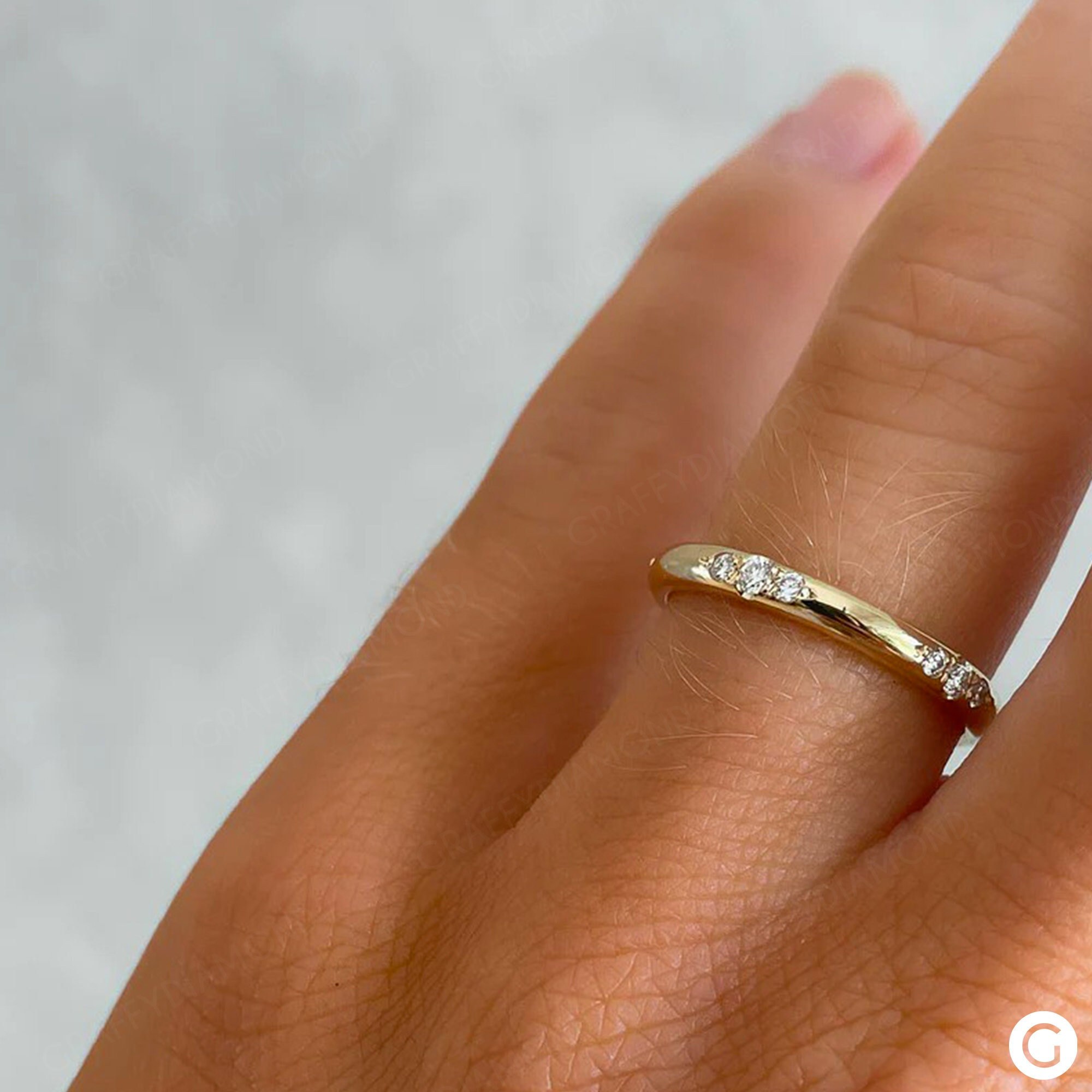 Flush Set Eternity Band Round Cut Colorless Diamond Wedding - Etsy