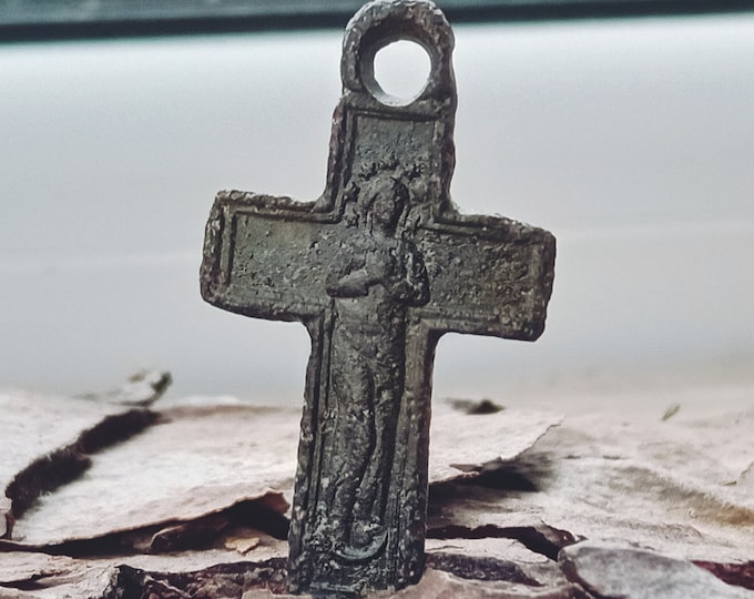 Ancient Catholic Cross With a Plot on Two Sides, Vintage Beautiful ...