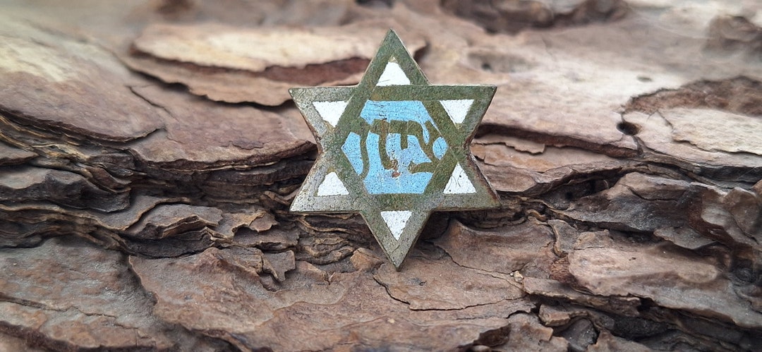 Ancient Jewish Star of David Pin With Enamel Remnants, Zionist Pre-war ...