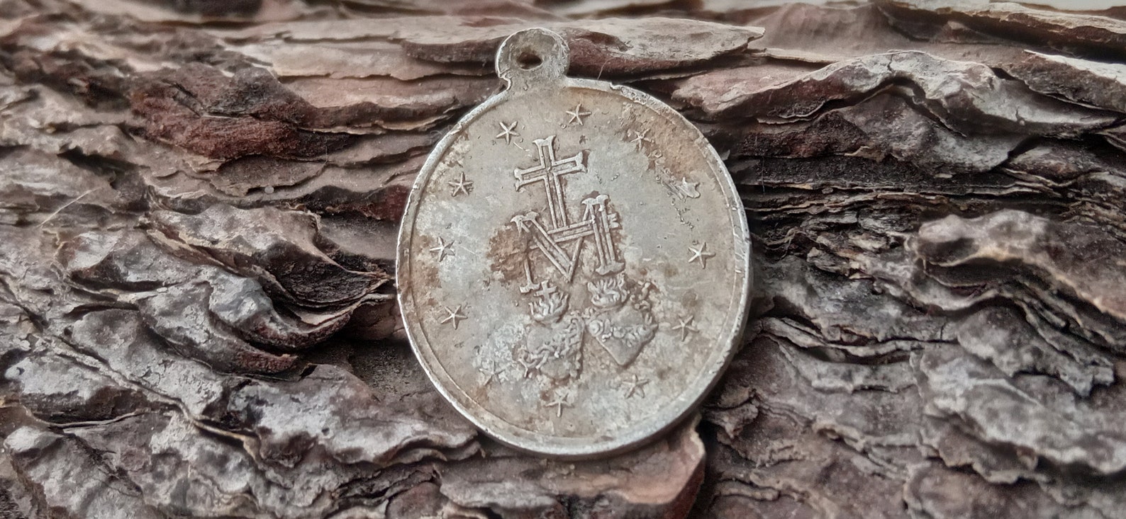 Ancient Medallion Maria , Vintage Catholic Medallion, Body Decoration ...