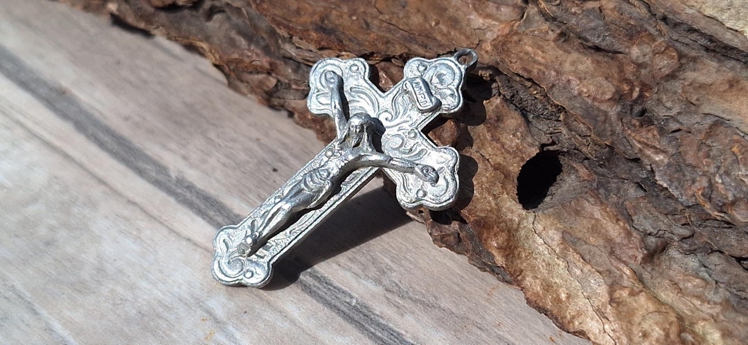 Very Beautiful Vintage Solid Lead Cross With a Crucifix and Beautiful ...