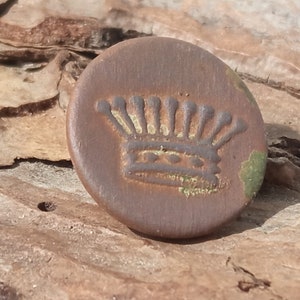 Old Button With a Crown, Livery Button, Vintage Button, Brass Button ...