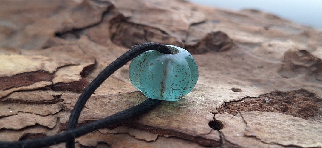 Rare Ancient Roman Green Glass Ribbed Bead Pumpkin, Beautiful Roman ...
