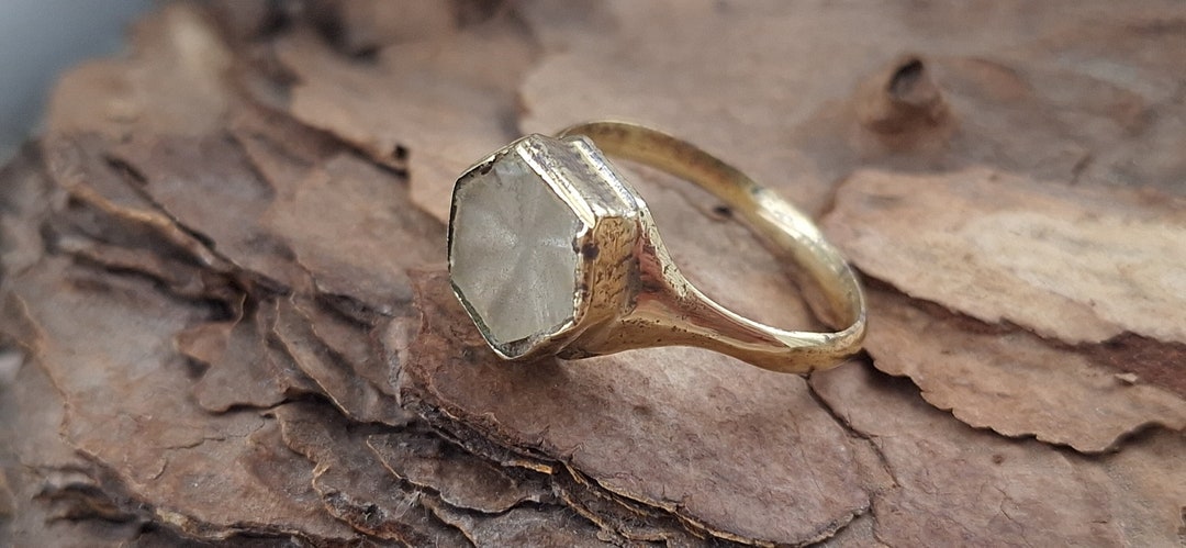 Beautiful Ancient Bronze Ring With Glass Insert, Medieval Ring With ...