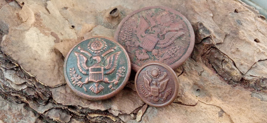 WW2 Original US Army Buttons, Authentic Military Artifacts From Eastern ...