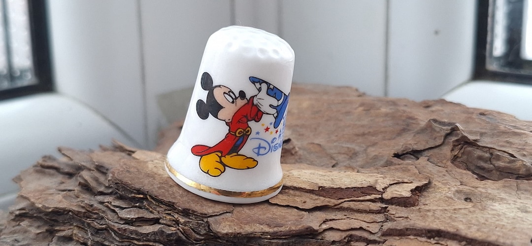 Vintage Disney Porcelain Thimble Mickey Mouse Thimble - Etsy