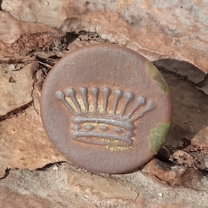 Old Button With a Crown, Livery Button, Vintage Button, Brass Button ...