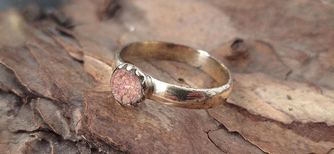 Beautiful Ancient Bronze Ring With Red Enamel Insert, Ancient Ring With ...