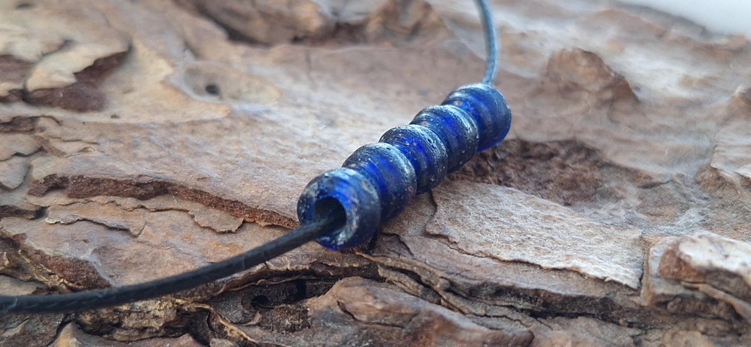 Ancient Roman Blue Glass Ribbed Bead, Original Roman Ornament, Roman ...