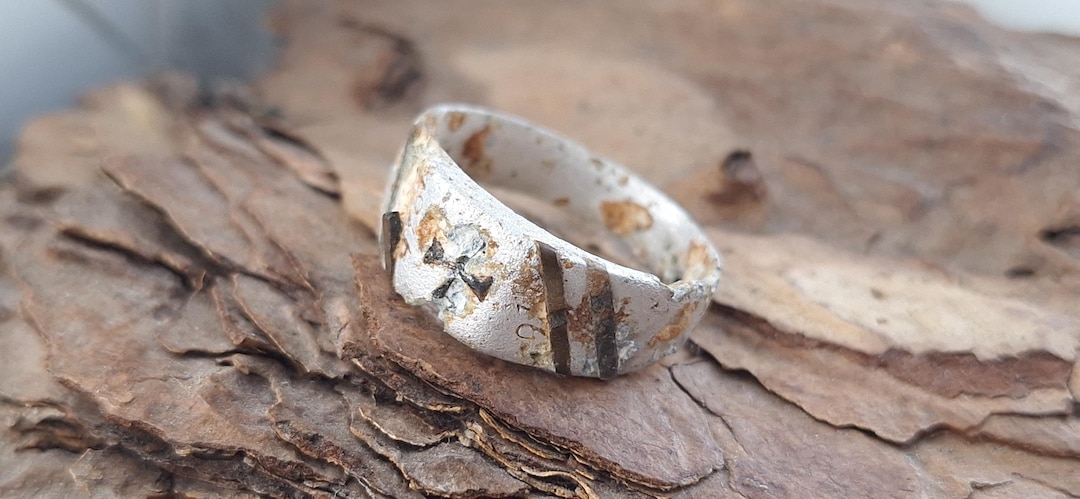 WW1 Artifact, Patriotic Ring With Engraving 1914-1916 and Black Cross ...