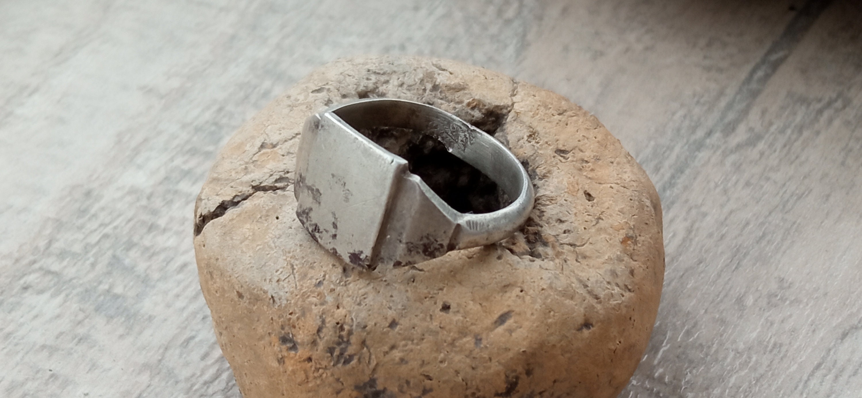 Vintage Antique Silver Ring, Handmade, Small Size, Metal Detector Find ...