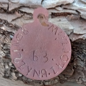 Old Ancient Tag for Cows, Vintage Cow Badge, Animal Tag Badge of the ...