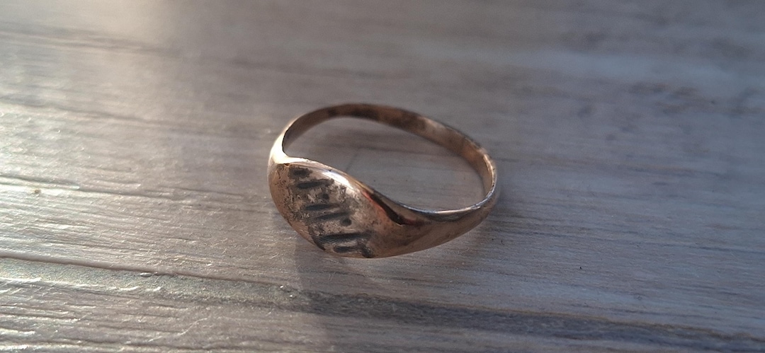 Ancient Bronze Ring, Medieval Ring Seal, Ring With Ancient Ornaments ...