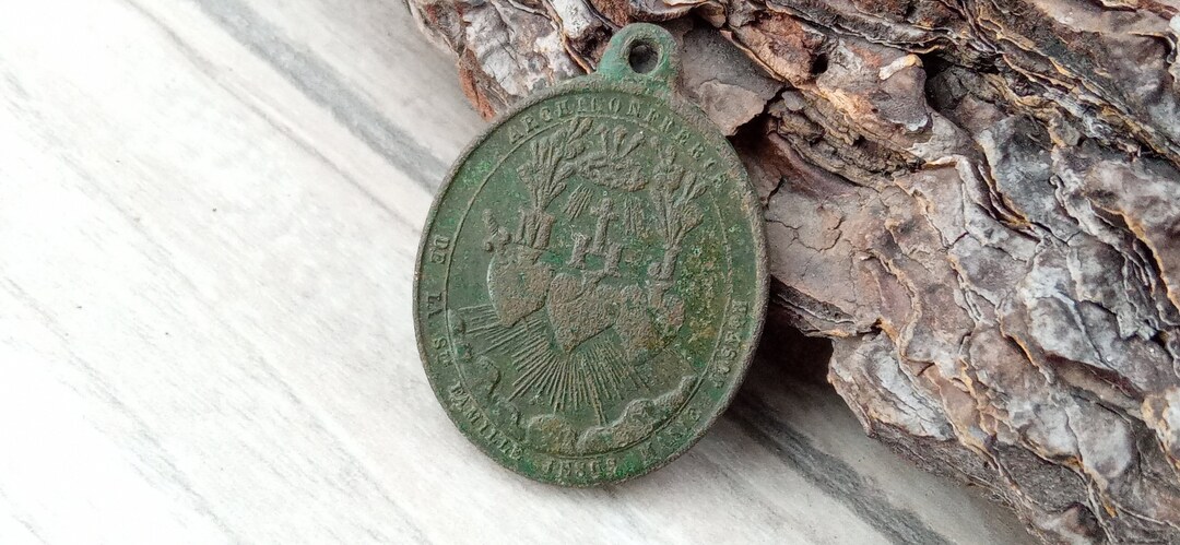 Buy Rare Antique Medallion Holy Family. Vintage French Bronze Medallion ...
