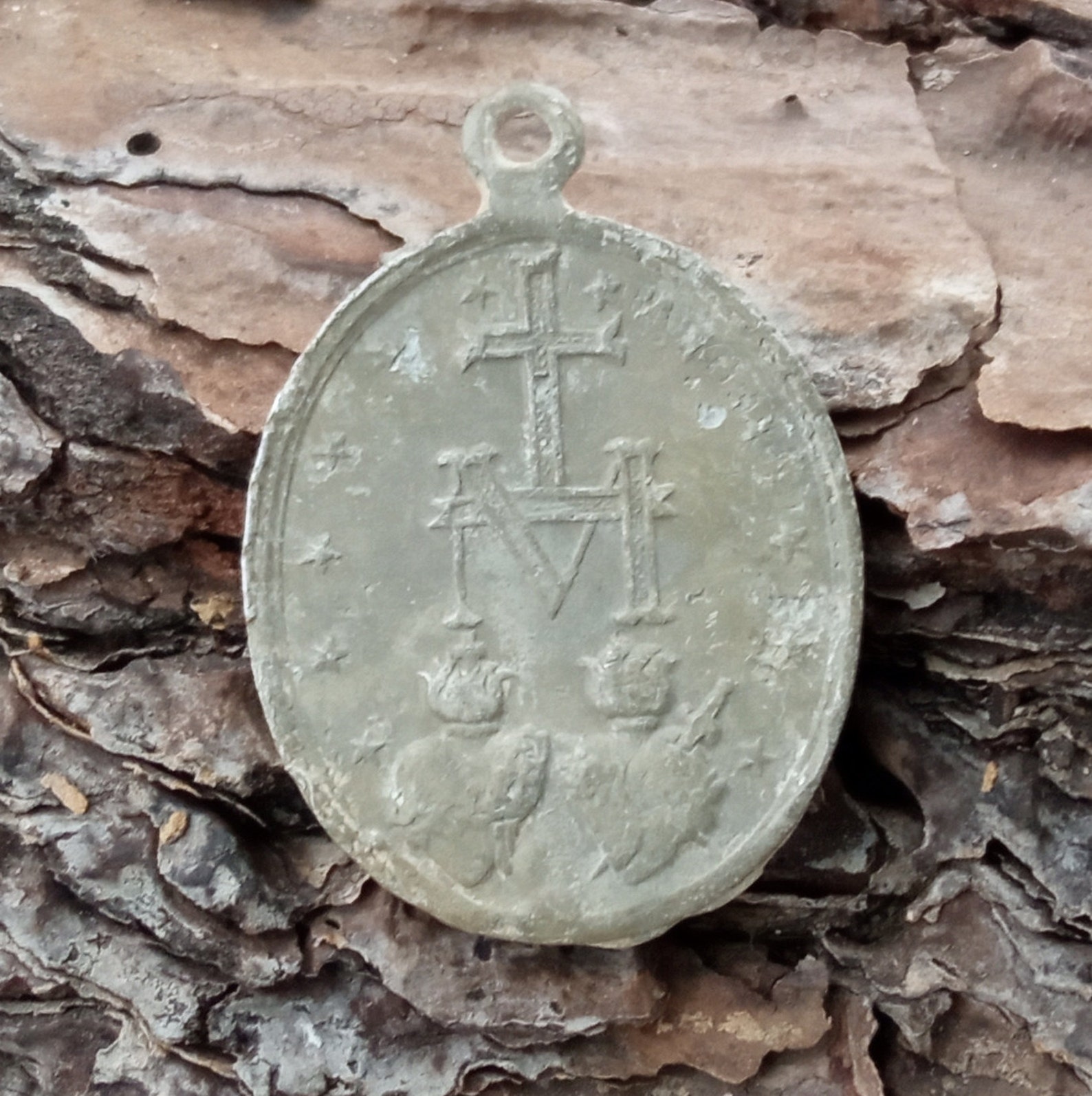 Original Medallion Maria , Vintage Catholic Medallion, Body Decoration ...