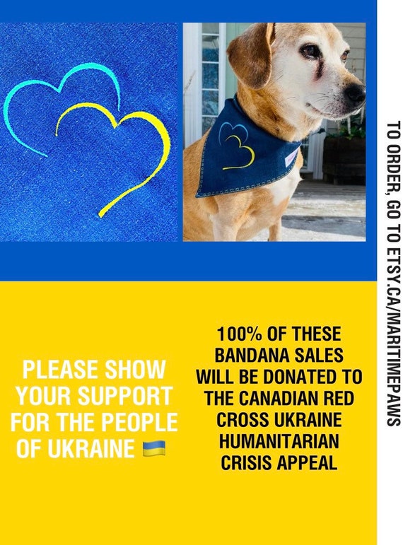 Fundraiser Ukrainian Bandana Ukraine Colour Hearts Support | Etsy