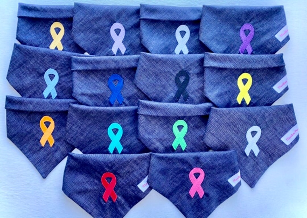 Cancer Fundraiser, Cancer Awareness Ribbon Bandana, 50% Donated to ...