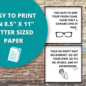 Motivational Rap Lyrics – Printable Wall Art, Set of 4 - 8 X 8 - Etsy