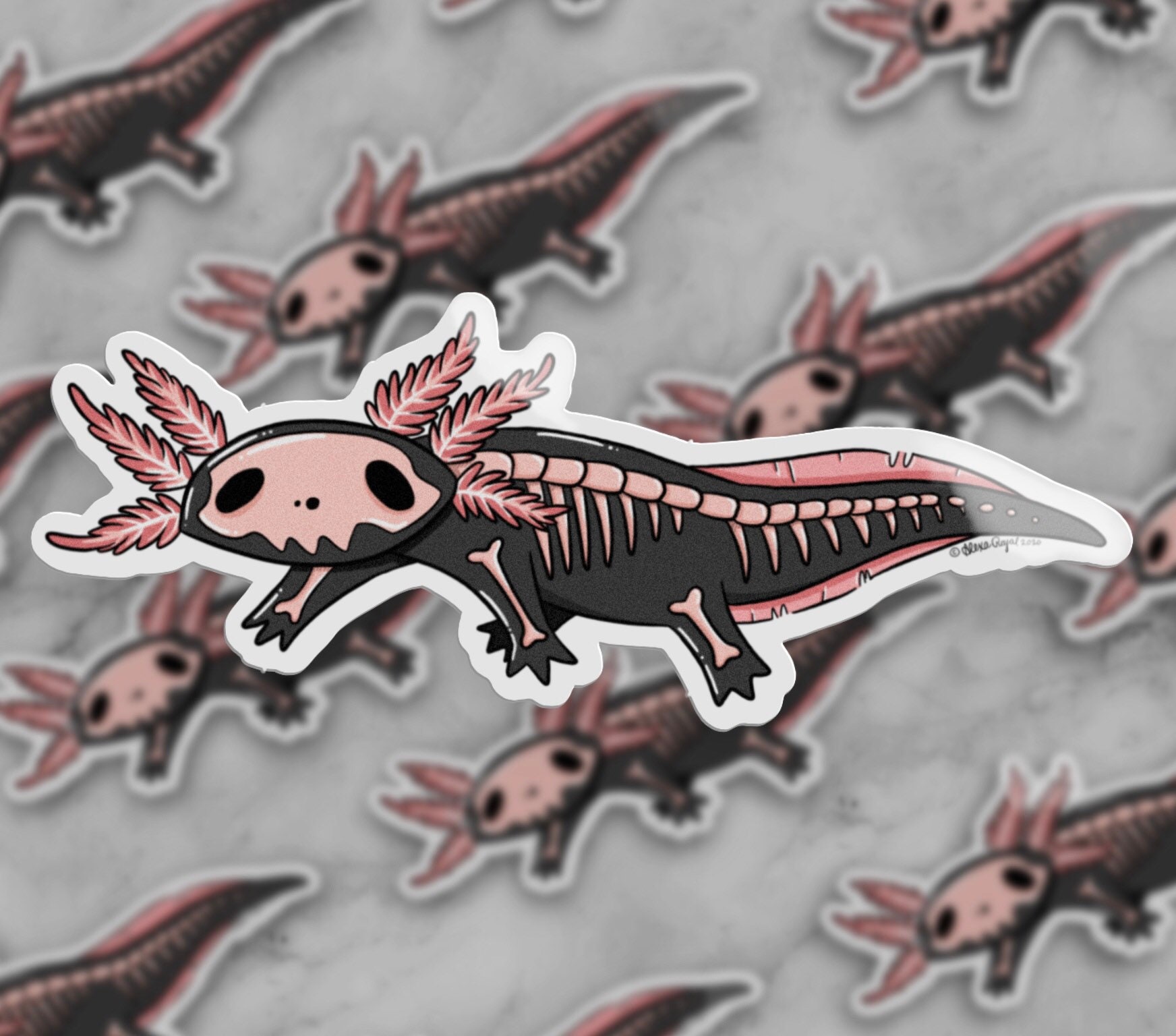 Axolotl Sticker Skeleton Axolotl Sticker Spooky Axolotl - Etsy Finland