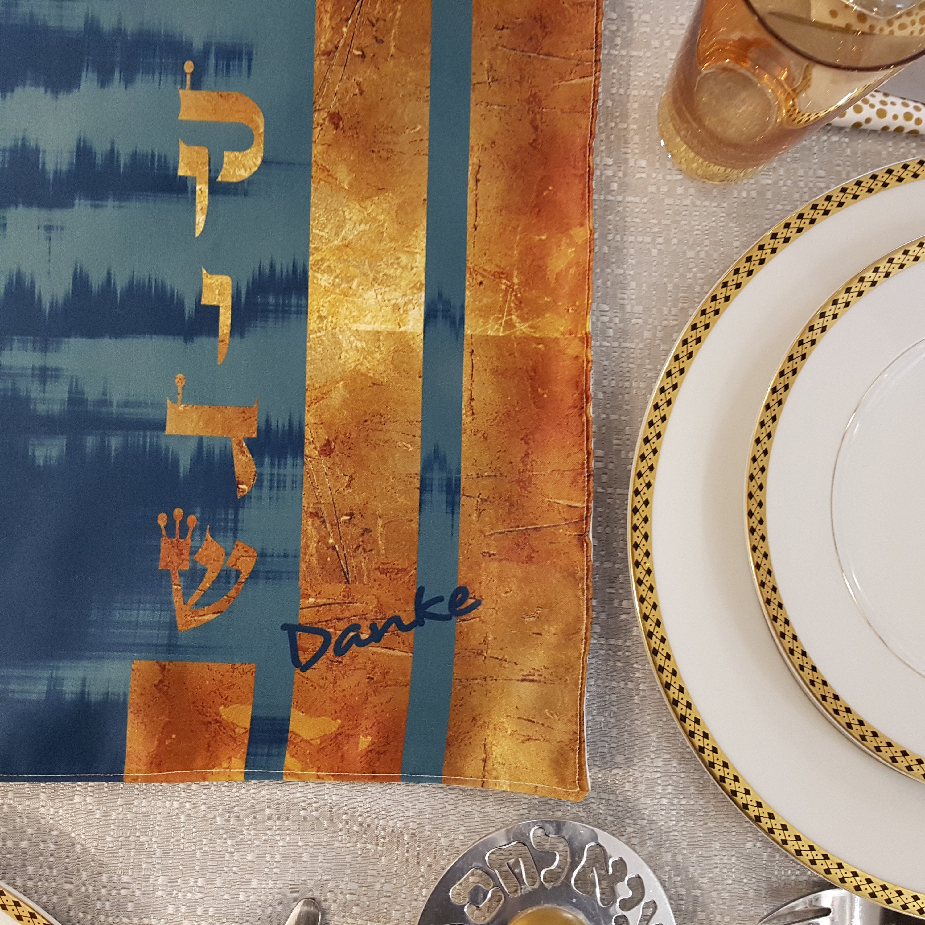 Gold Leaf Challah Cover Modern Challah Cover Unique Judaica ...