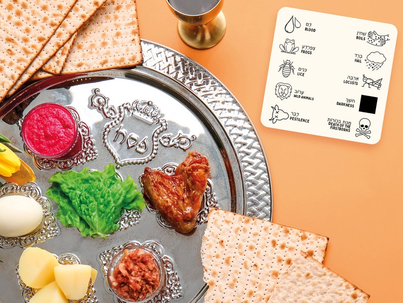Passover 10 Plagues Coasters – Set of 8 Seder Coasters – Ten Makot ...