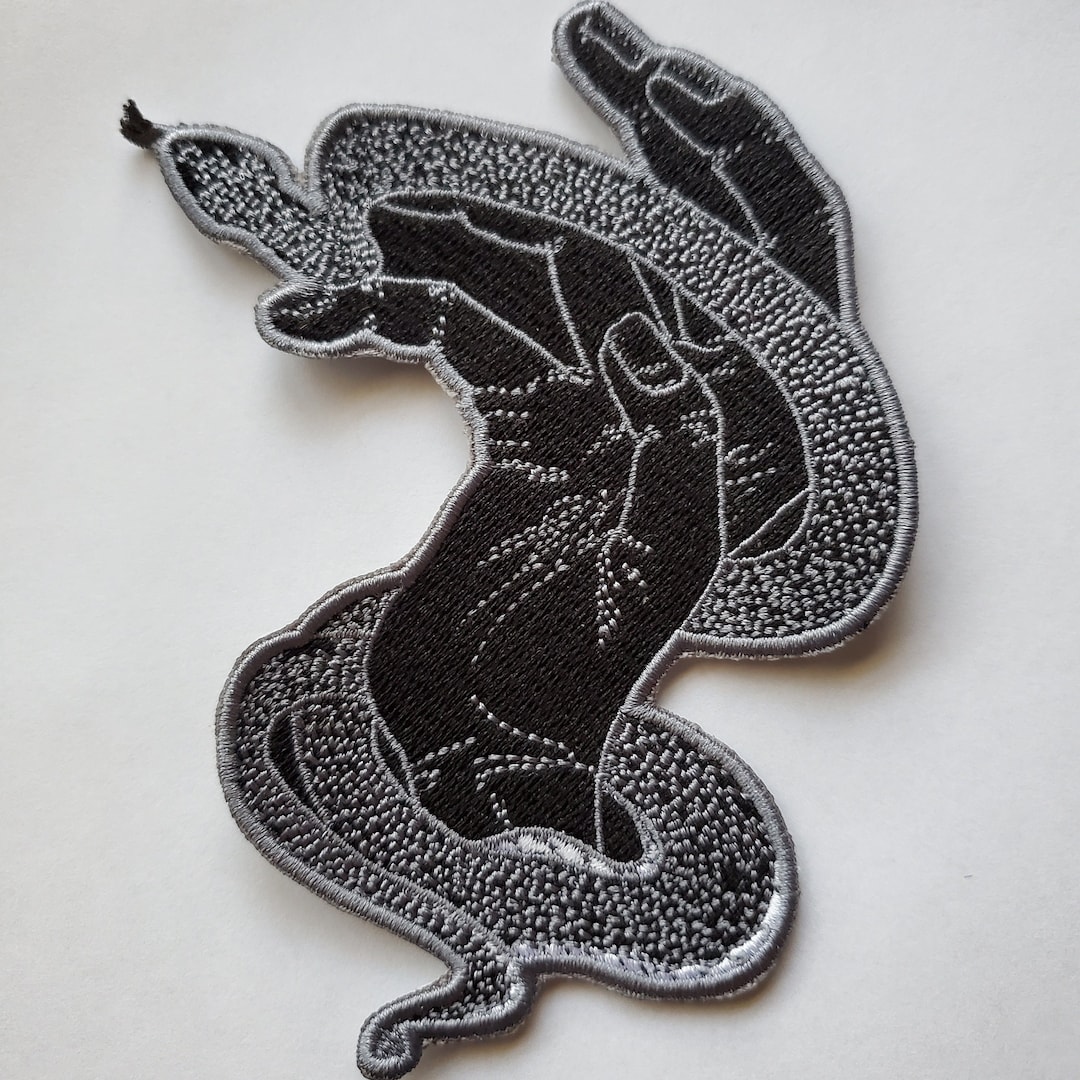 Embroidered Patch | Snake Hand Black and Gray - Etsy