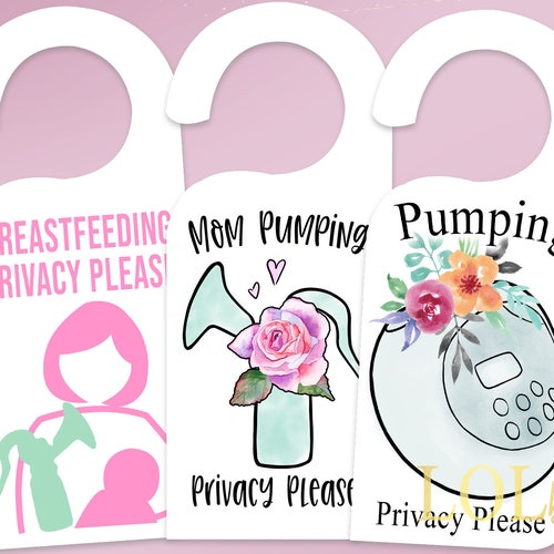 Pumping Signs Pumping Door Hanger Signs Breastfeeding | Etsy