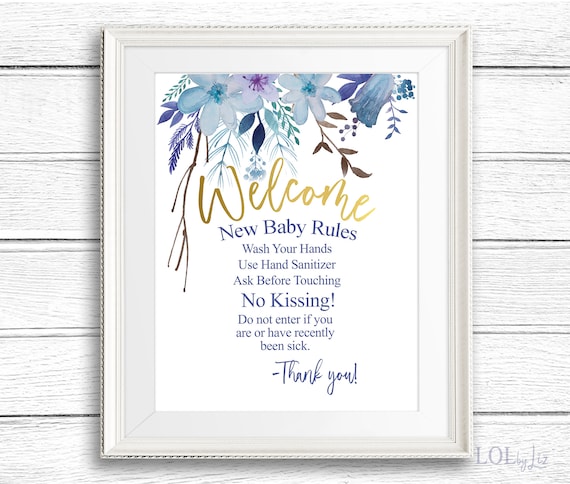 New Baby Rules for Visitors Hospital Door Sign for New Baby - Etsy