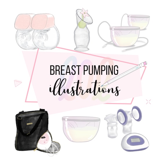 Breast Pump Graphics Breast Pumping Illustrations Breast - Etsy