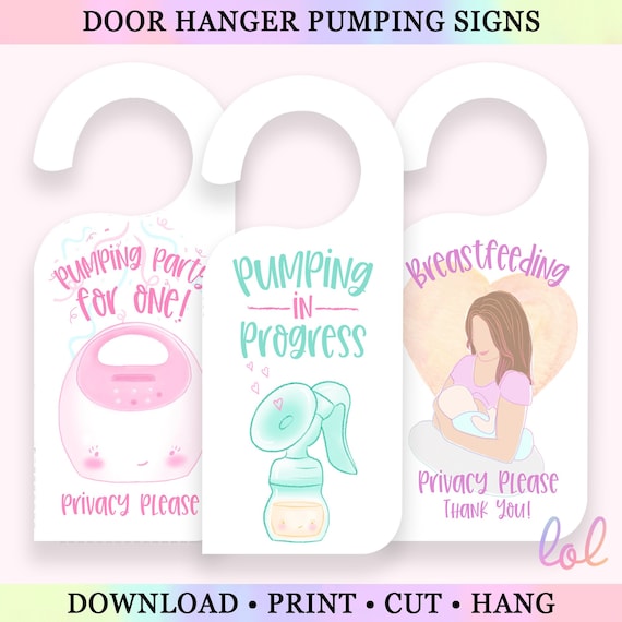 Pumping Signs Door Hangers Breastfeeding Office Sign Do - Etsy
