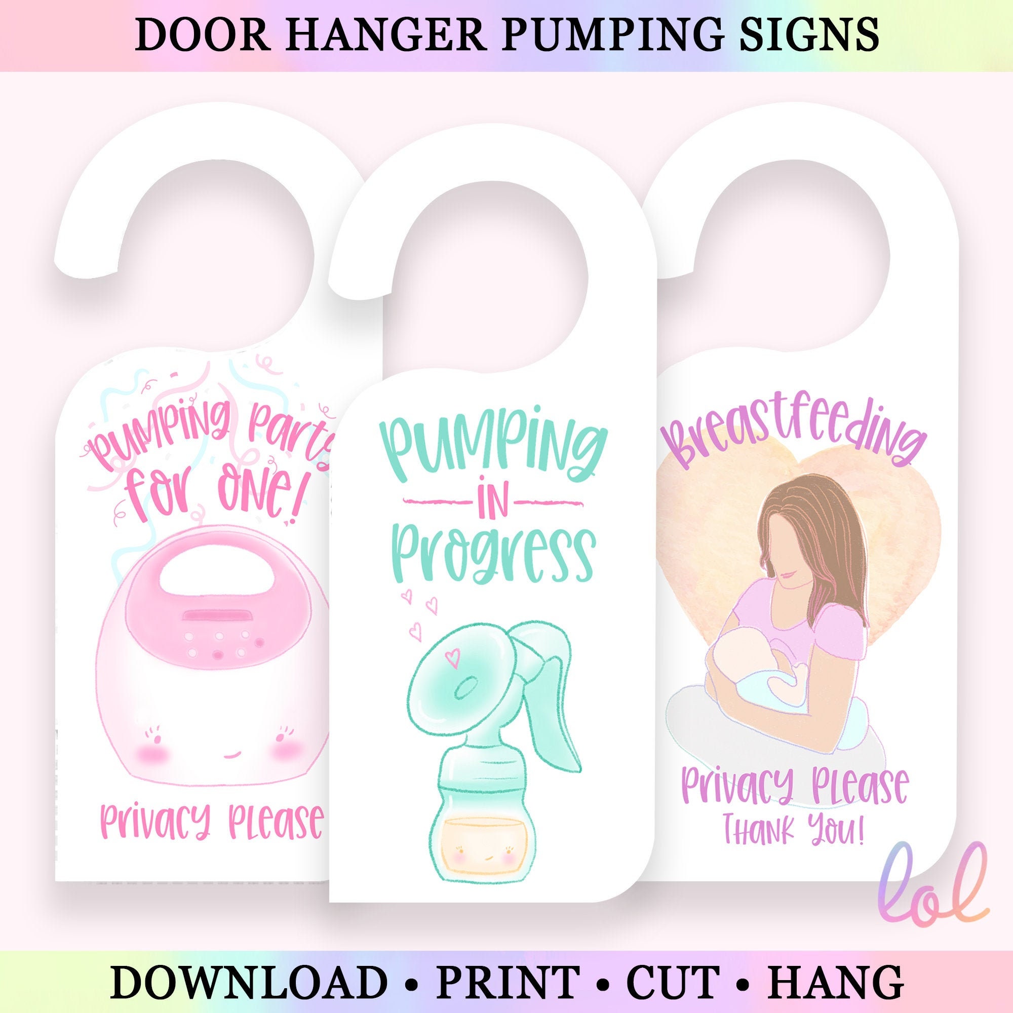 Pumping Signs - Door Hangers - Breastfeeding Office Sign - Do Not ...