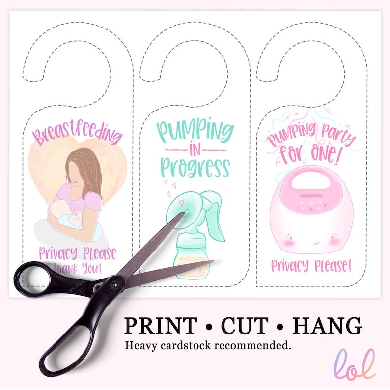 Pumping Signs - Door Hangers - Breastfeeding Office Sign - Do Not ...