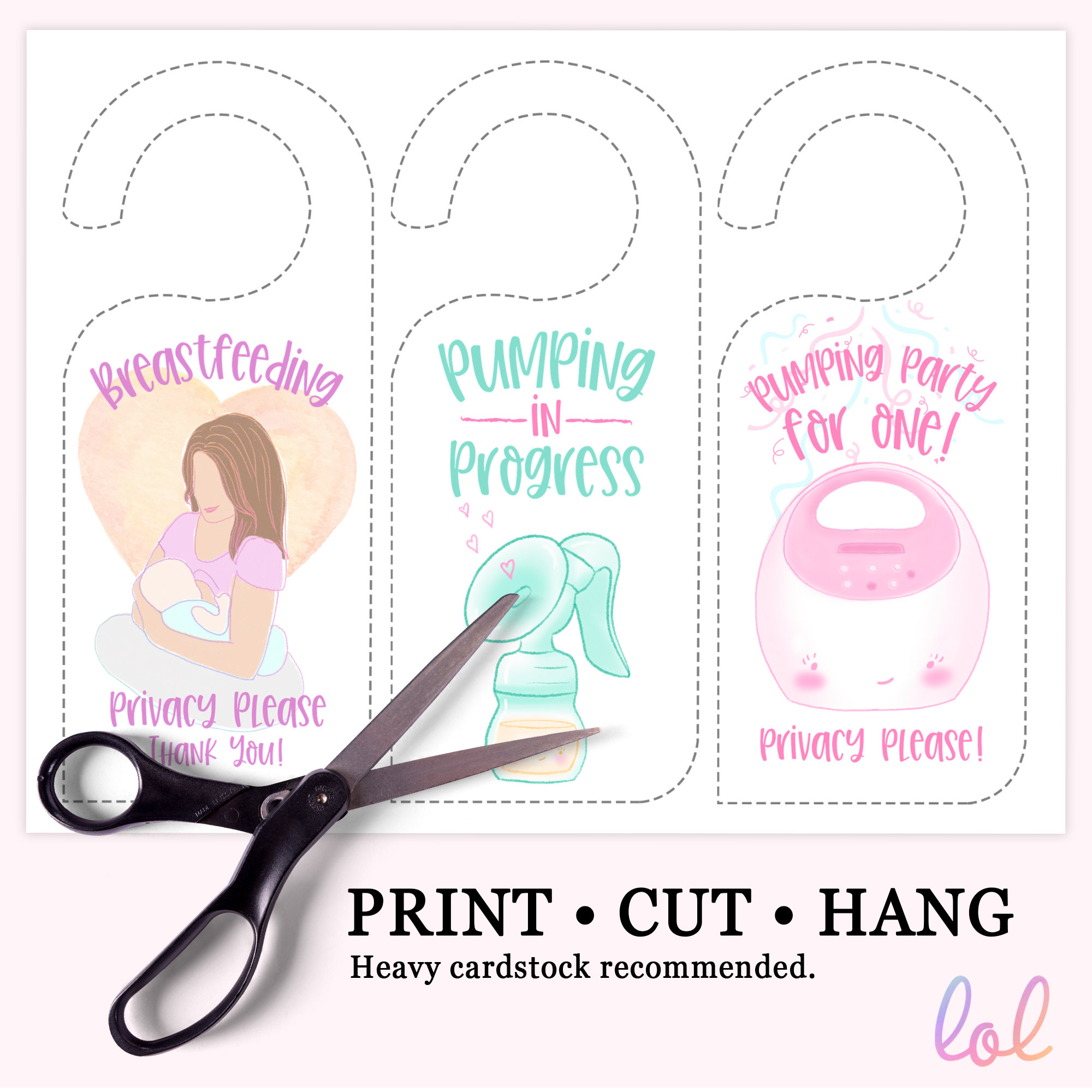 Pumping Signs - Door Hangers - Breastfeeding Office Sign - Do Not ...