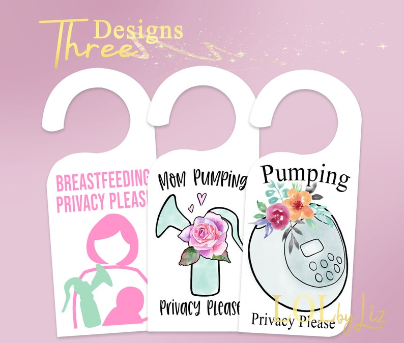 Pumping Signs Pumping Door Hanger Signs Breastfeeding | Etsy