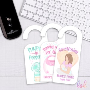 Pumping Signs - Door Hangers - Breastfeeding Office Sign - Do Not ...