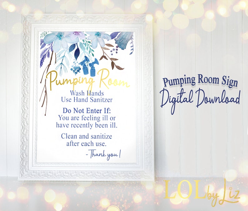 Pumping Room Rules Sign - Lactation Room Rules Sign - Printable Pumping ...