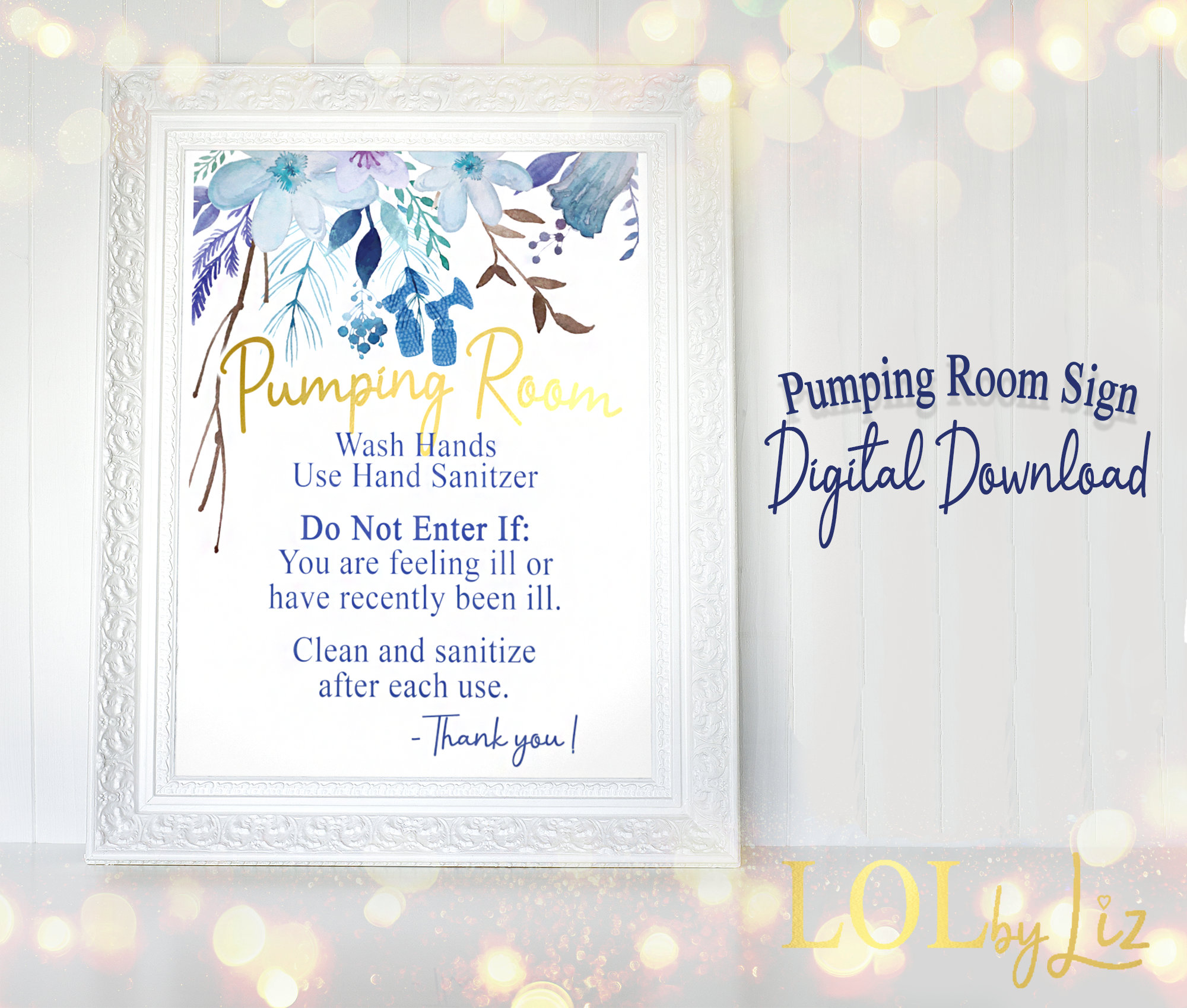 Pumping Room Rules Sign - Lactation Room Rules Sign - Printable Pumping ...