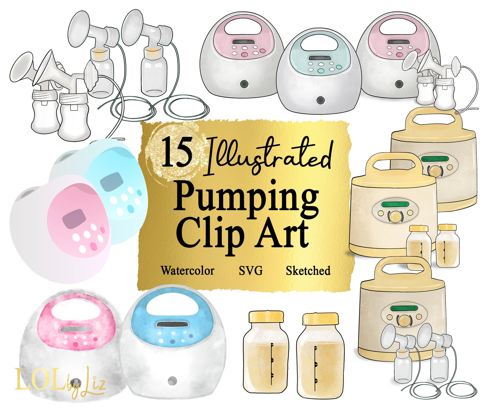 Pumping and Breast Pump Illustrated Graphics - Etsy Sweden
