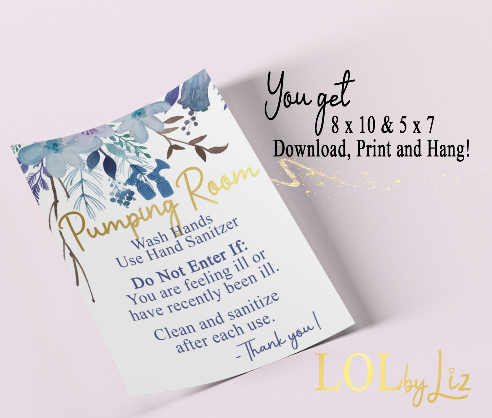 Pumping Room Rules Sign - Lactation Room Rules Sign - Printable Pumping ...