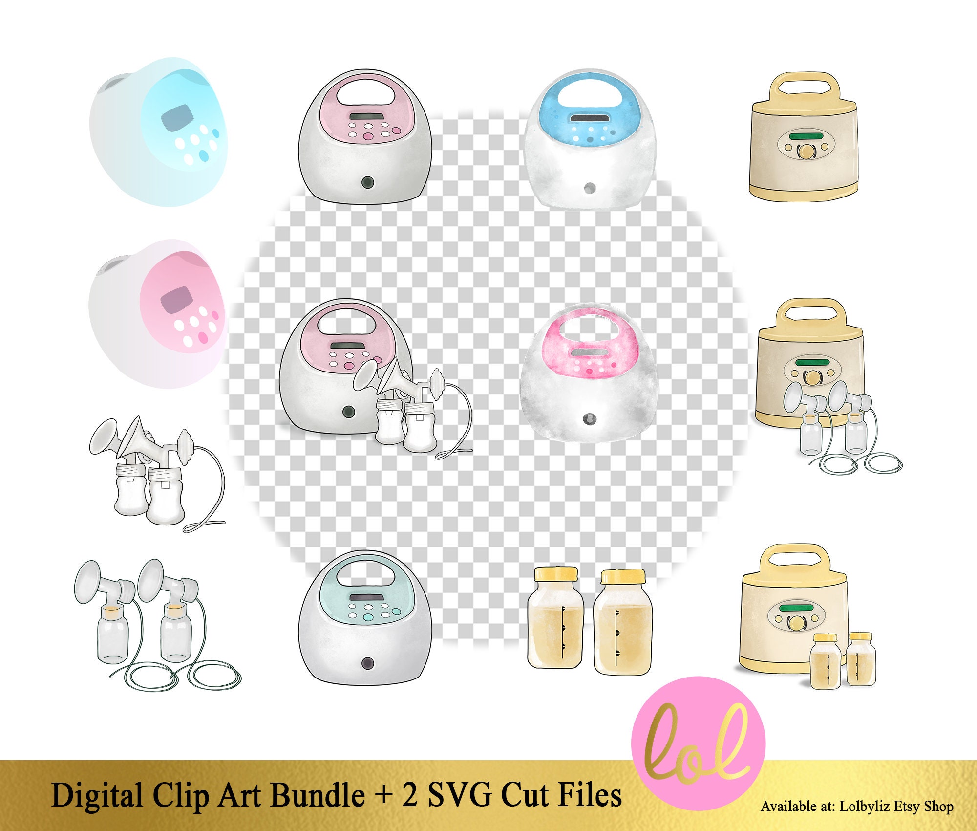 Pumping and Breast Pump Illustrated Graphics - Pumping/breastfeeding ...