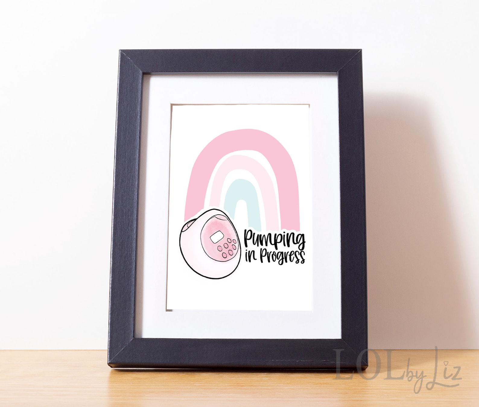 Pumping Door Sign Printable - Rainbow and Pink Breast Pump Design ...