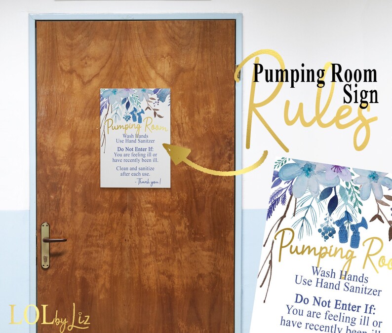 Pumping Room Rules Sign - Lactation Room Rules Sign - Printable Pumping ...